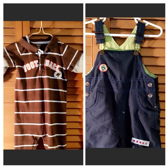 Carter's | One Pieces | Nearly New Lot Of 2 One Piece Bib Outfits Sz8mo ...